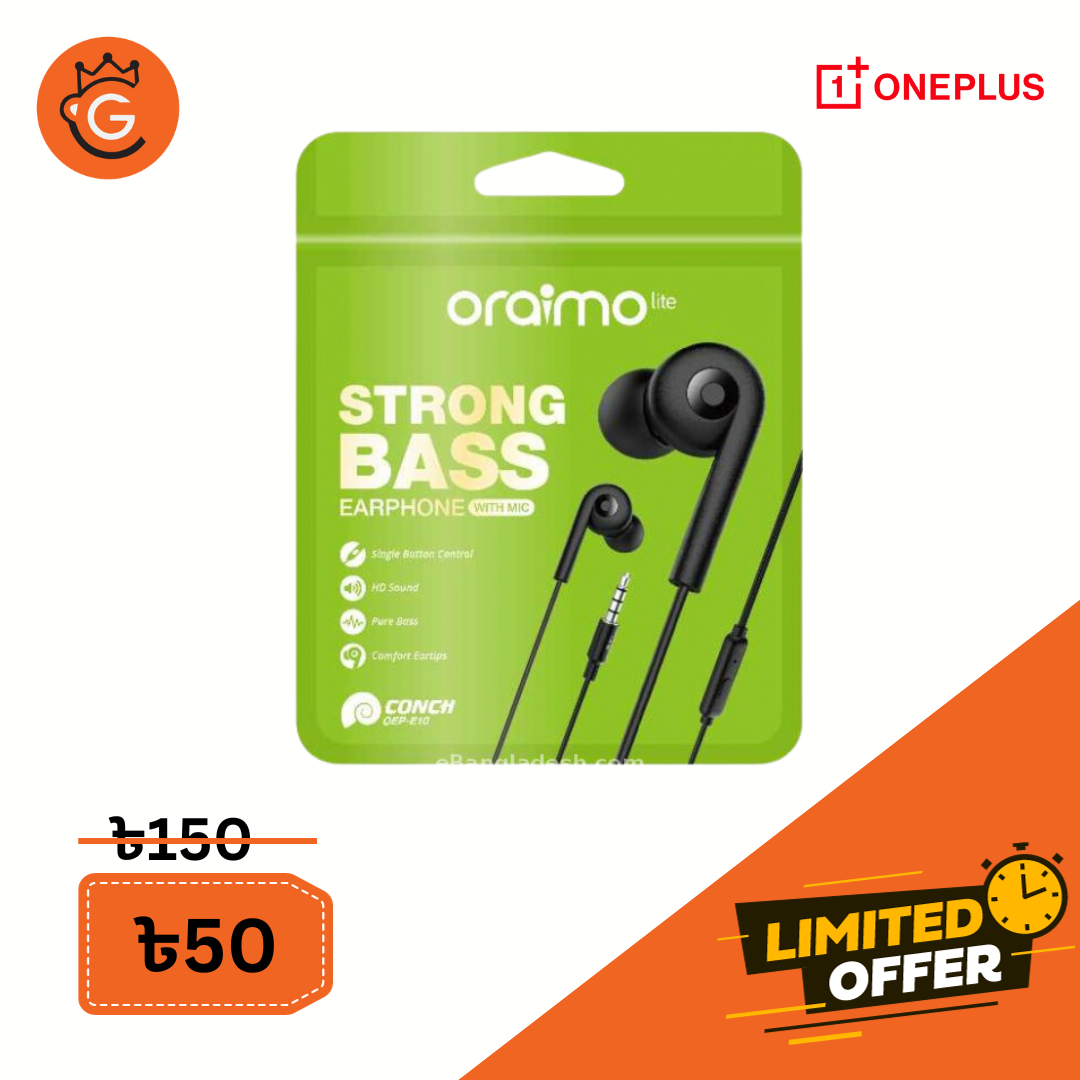Cheap earphone price in bd only 50 taka - Oraimo Earphone